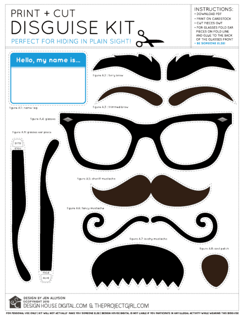 Disguise Kit Free Printable - Living Locurto - Easy Recipes & Fun Party ...