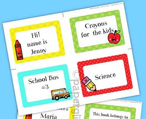 Free School Labels, Worksheets & Party Ideas