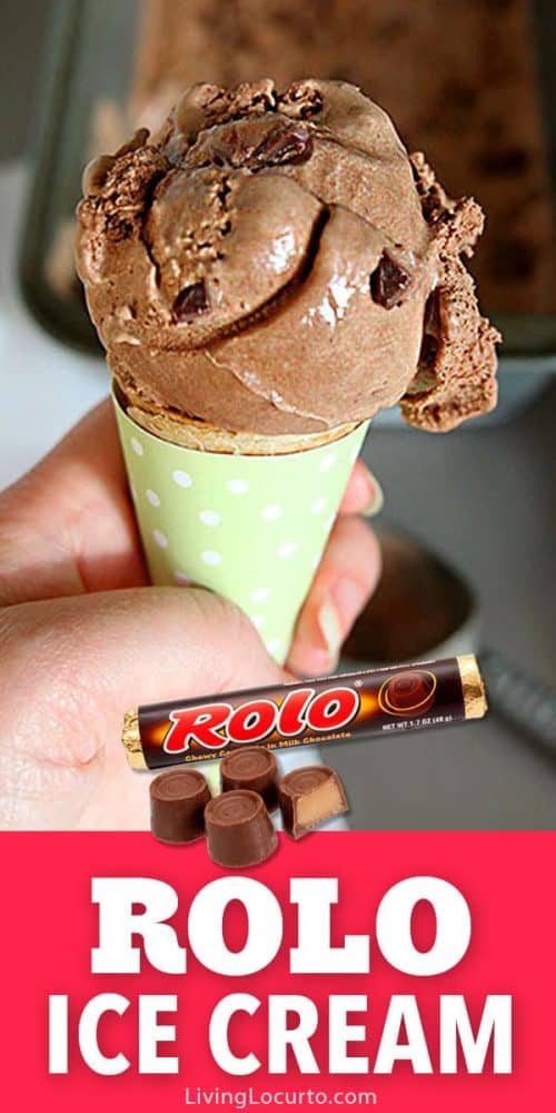 Rolo Ice Cream Recipe with Printable Ice Cream Cone Wrappers