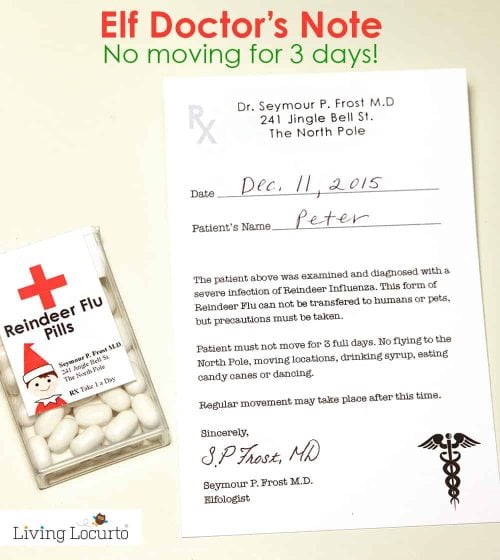Elf Doctor's Note - Funny Elf Idea for Parents - Living Locurto