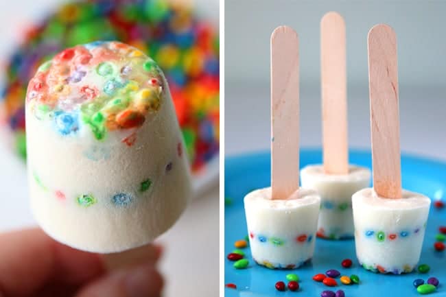 Rainbow Fro-Yo Pops Recipe - Easy Summer Dessert