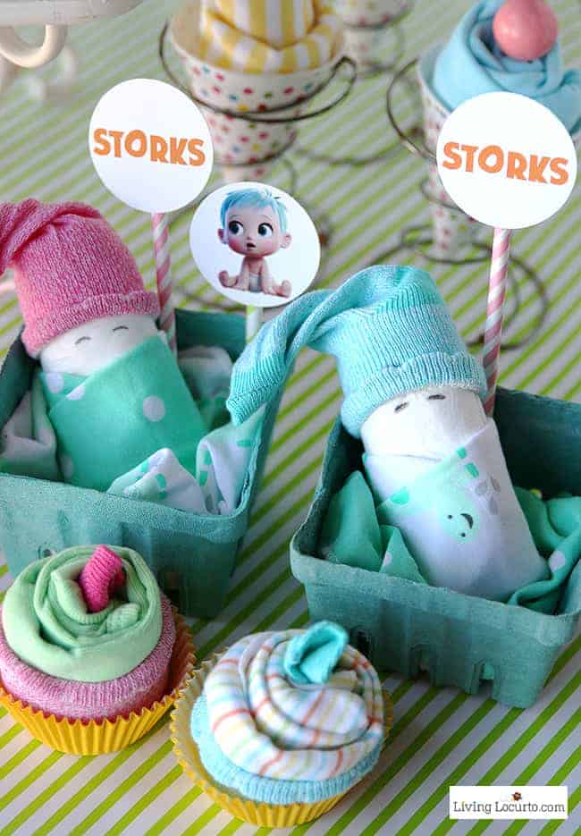 Baby Pacifier Cupcakes - Cute Baby Shower Party Ideas