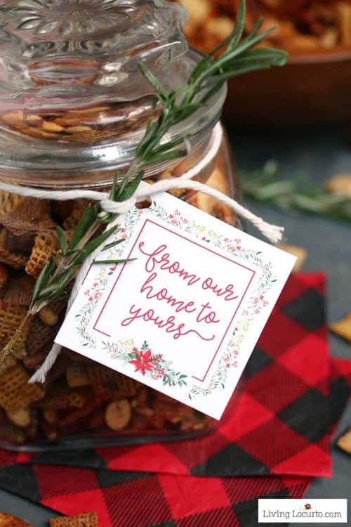 Brown Sugar Bacon Chex Mix Recipe - Gift in a Jar Printable Tags