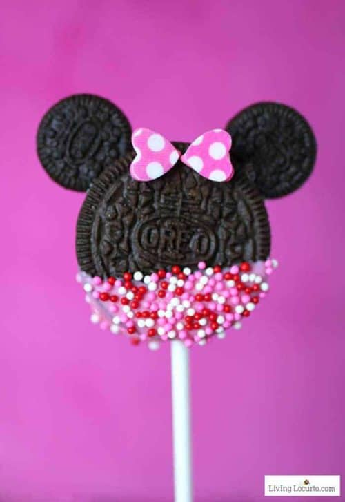 Minnie Mouse Cookie Pops - No-Bake Disney Cookies - Living Locurto