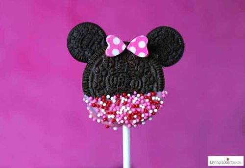 Minnie Mouse Cookie Pops - No-Bake Disney Cookies - Living Locurto