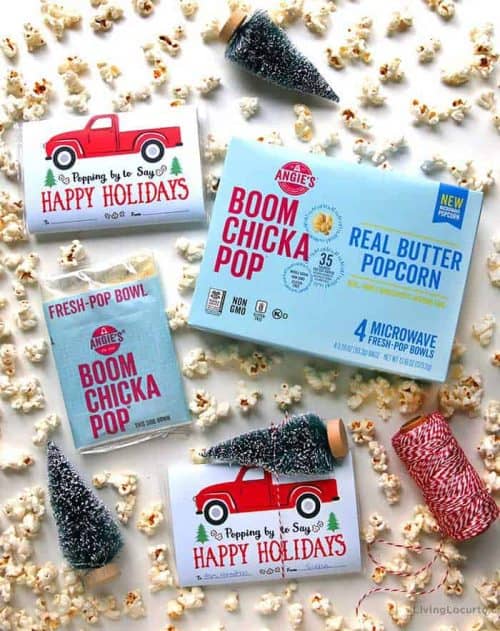 Easy DIY Popcorn Holiday Gift - Free Printable - Living Locurto
