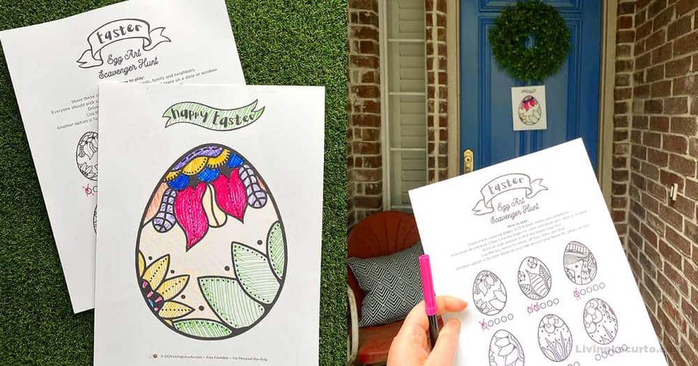 Easter Egg Art Scavenger Hunt - Free Printable Game