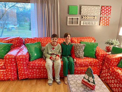 Elf on the Shelf Gift Wrapped Room - Funny Elf Ideas