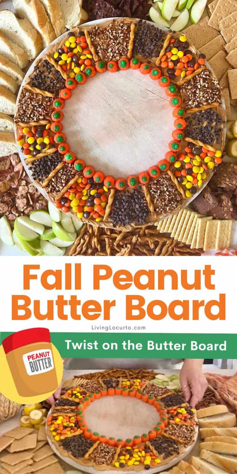 Peanut Butter Board Wreath - Creative Fall Party Appetizer