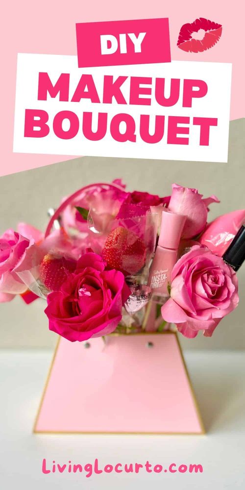 DIY Makeup Bouquet Tutorial for Purse Gift Bag - Living Locurto